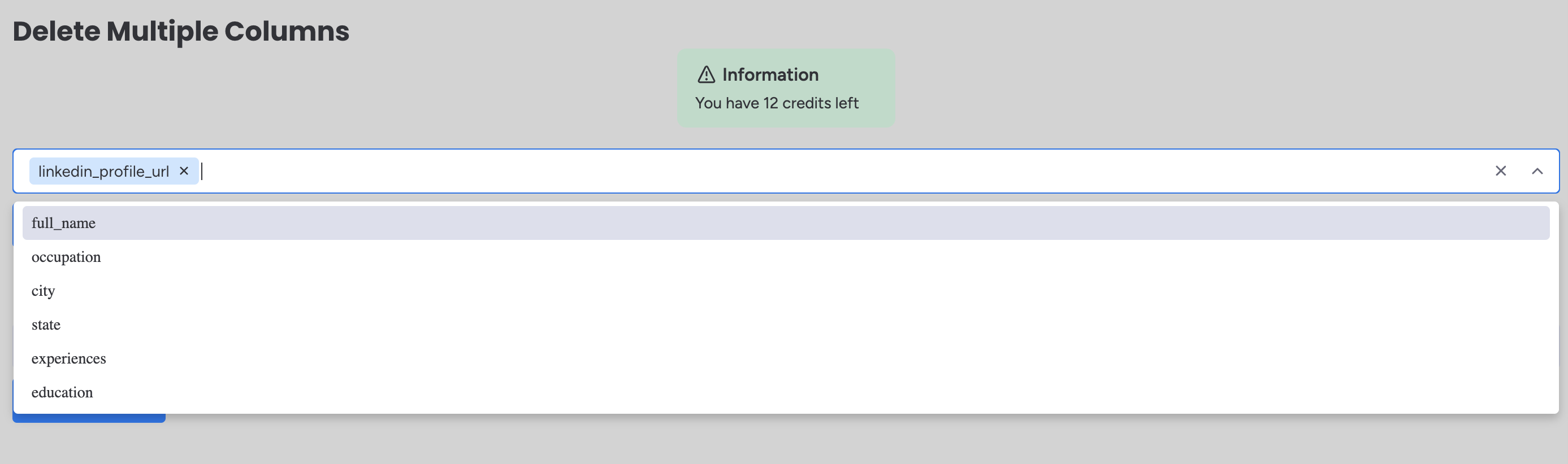 Delete multiple column & group - User Guide