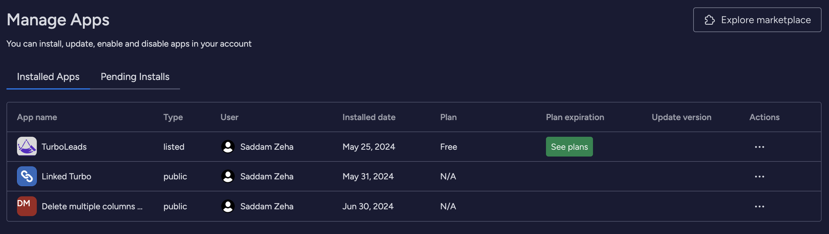 Delete multiple column & group - User Guide